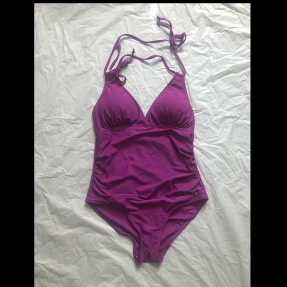 Joan Vass | Swim | Nwt Joan Vass Purple Onepiece Bathing Suit Large ...